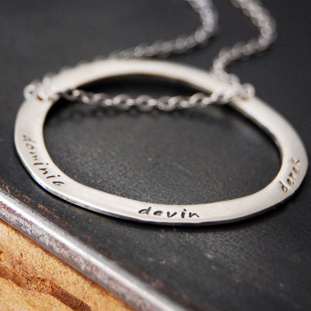 Circle of My Life - Personalized Circle Necklace- Custom Lower Case ...