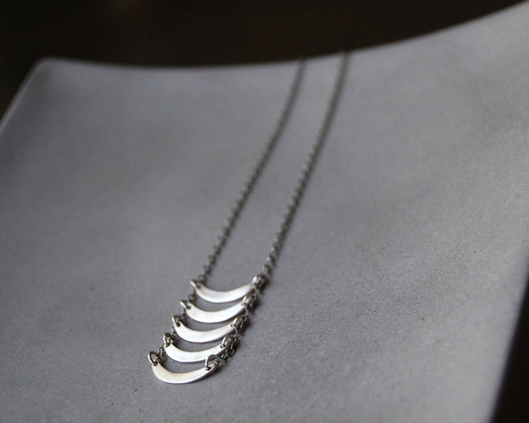 Lunar Eclipse Necklace- Five Crescent Moon Shapes - Etsy