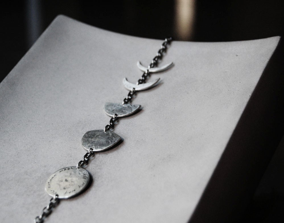 Moon Phases Bracelet- Five Moon Cycle Shapes. - Etsy