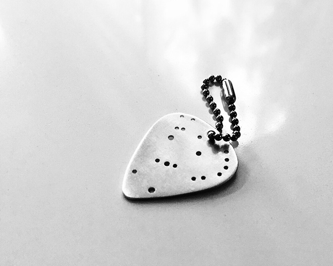 Guitar Pick Key Chain- Custom Constellation Silver Guitar Pick - Etsy