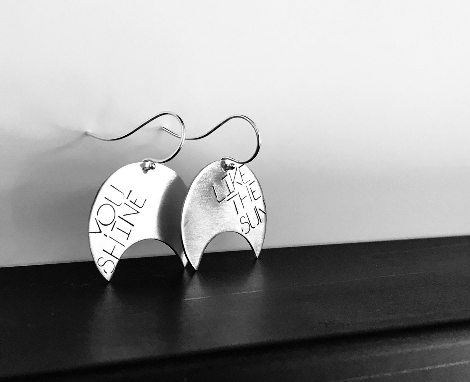 Eclipse Word Earrings Handcrafted Moon Earrings in Sterling - Etsy