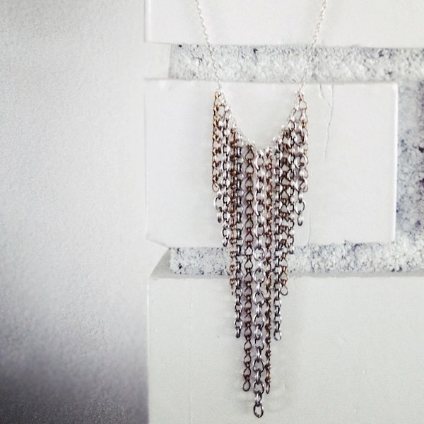 Gold Waterfall Necklace - Etsy