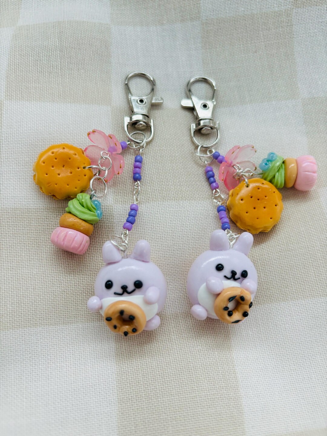 Purple Totoro Keychain .clay Key Rings . Clay Figure - Etsy