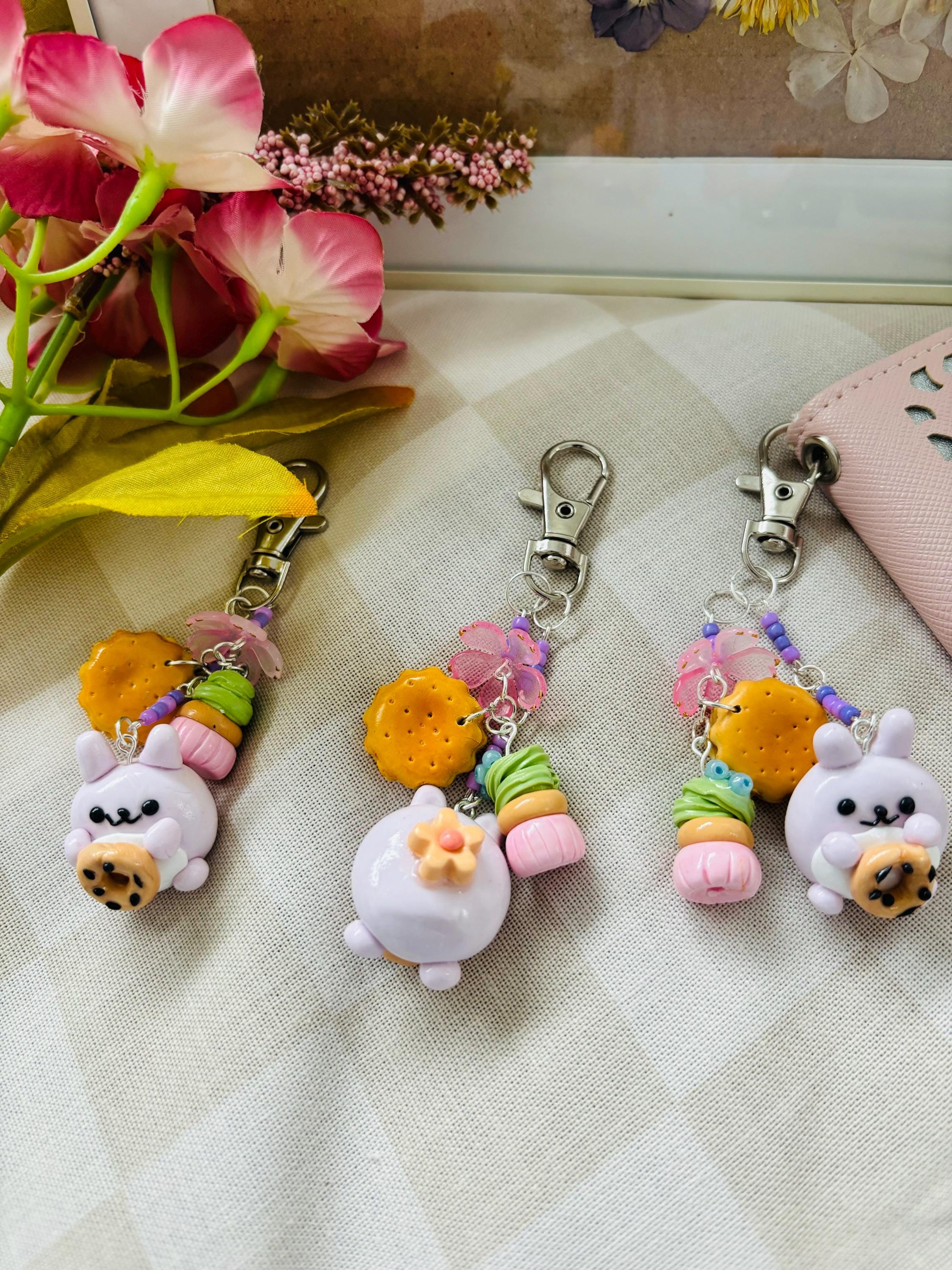 Purple Totoro Keychain .clay Key Rings . Clay Figure - Etsy