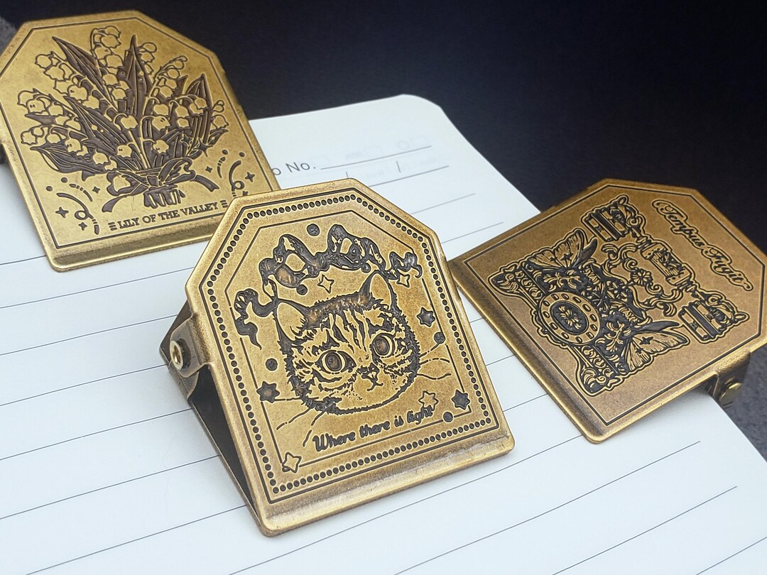 Vintage Brass Lily of the Valley Clip, Handbook Clip, Metal Note Clip ...