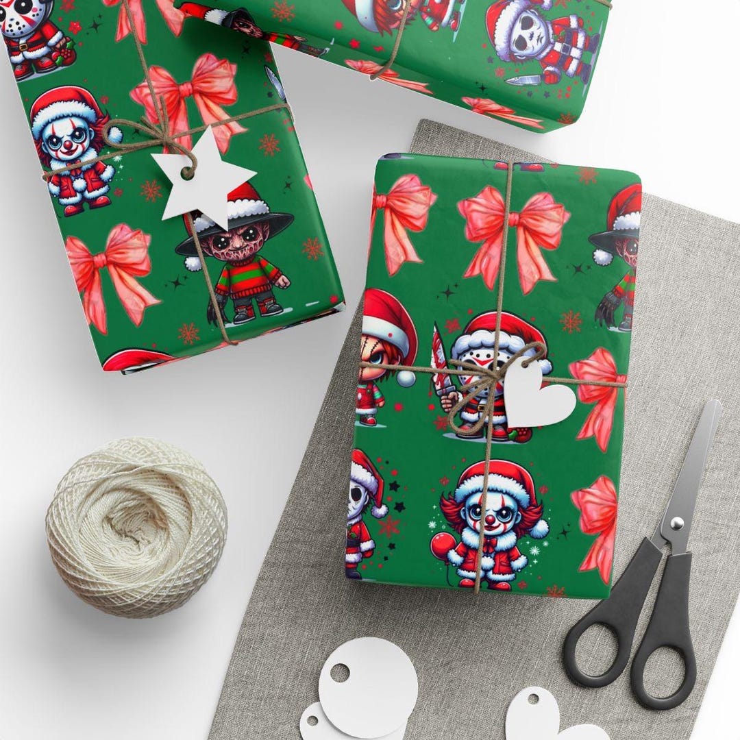 Killer Christmas Wrapping Paper,gift Wrap,christmas Gift Wrap,horror ...