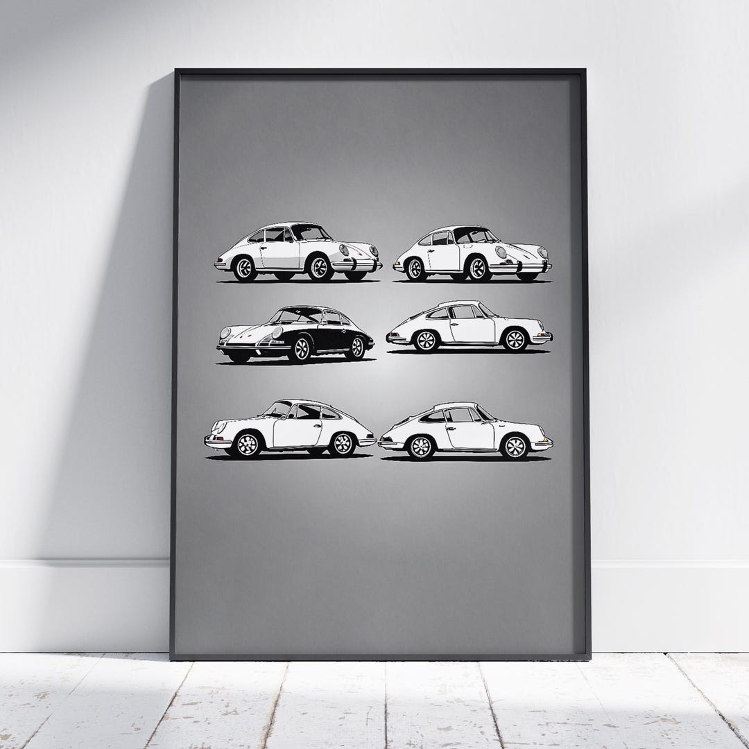 Classic Porsche 911 Evolution Poster - Vintage Car Wall Art, Iconic ...