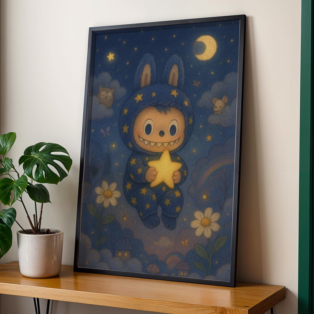 Labubu Poster - Kawaii Wall Art Print - Cute Anime Character Room Decor ...