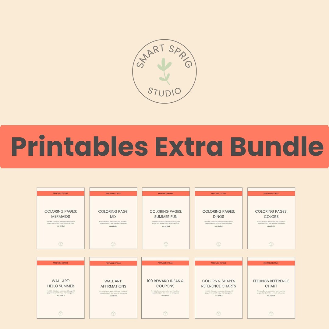 Printable Kids Activity Bundle: Coloring Pages, Charts, Rewards ...