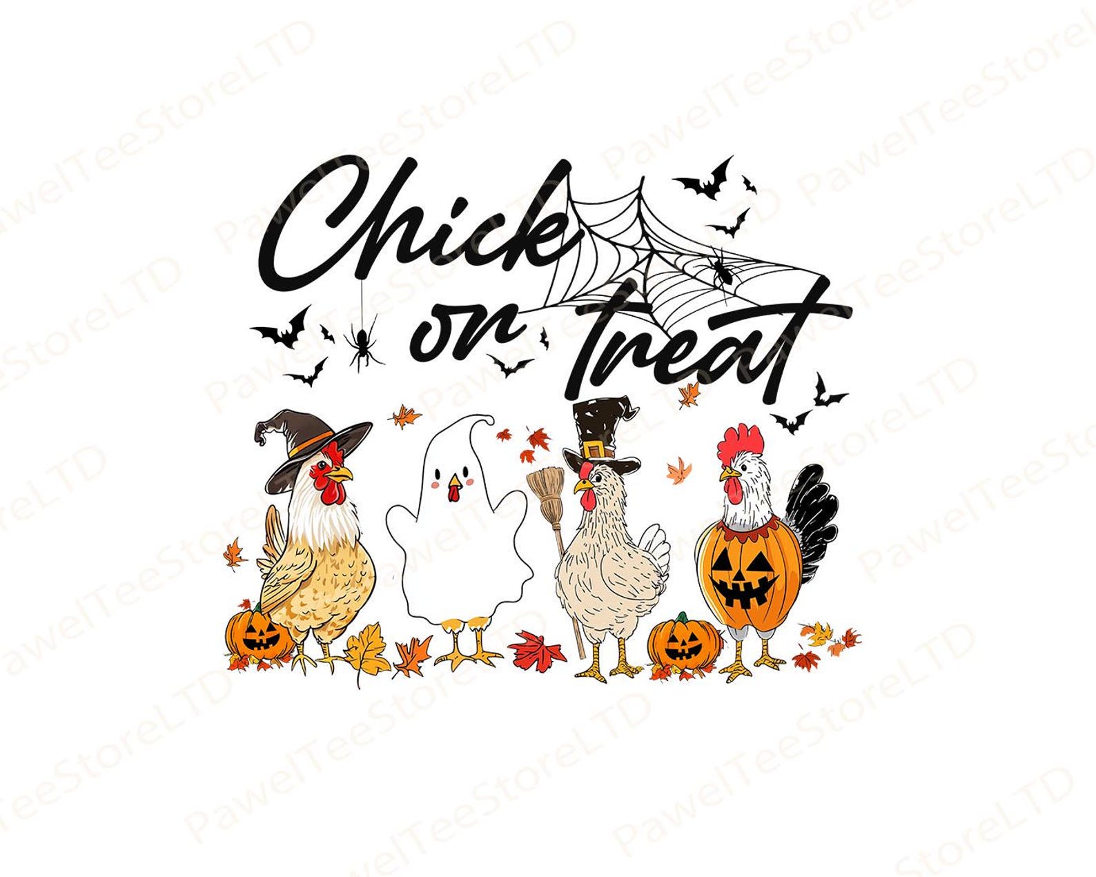 Halloween Chick or Treat Png, Halloween Chicken Png, Halloween Funny ...