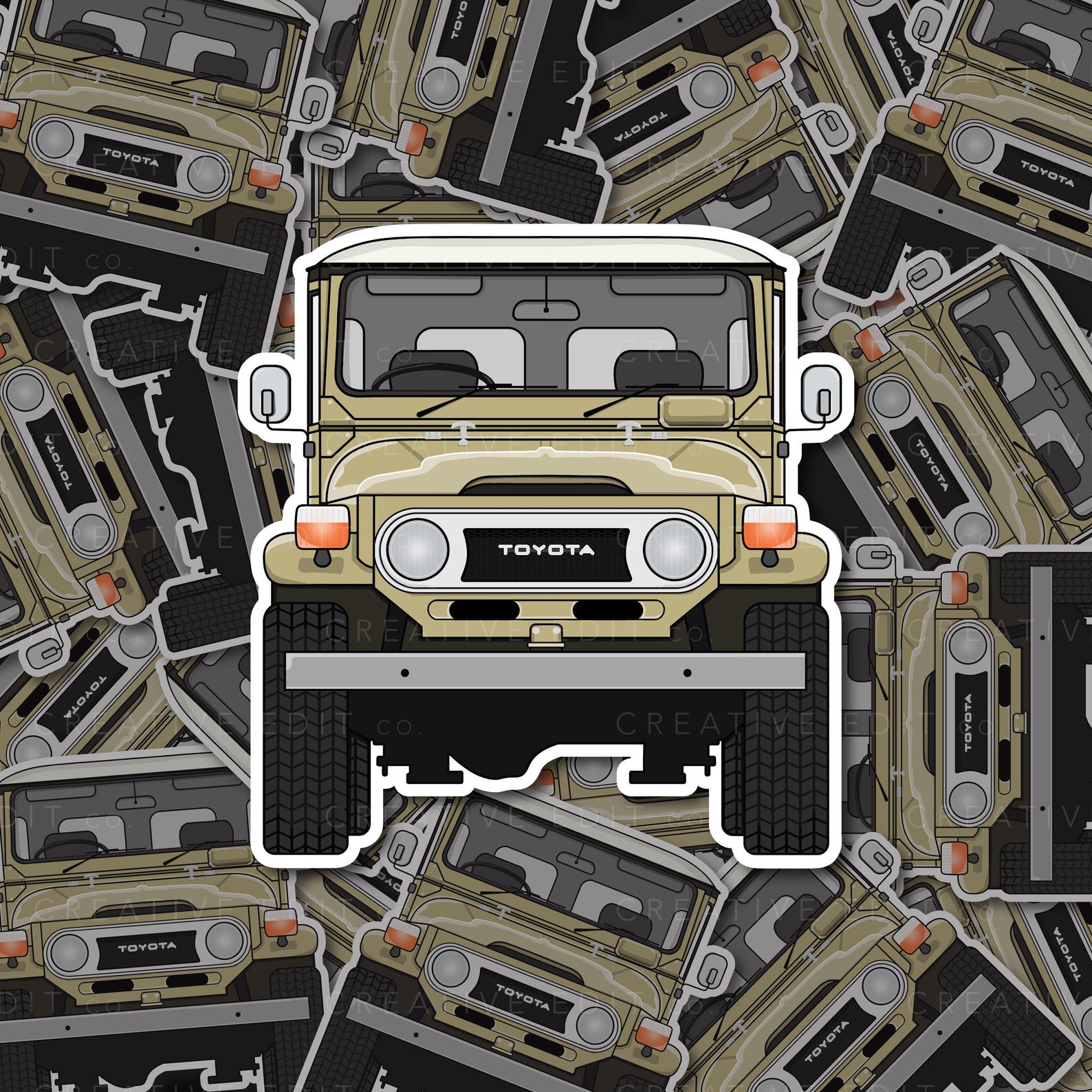 FJ40 Toyota Land Cruiser Vinyl Sticker in Beige - Etsy