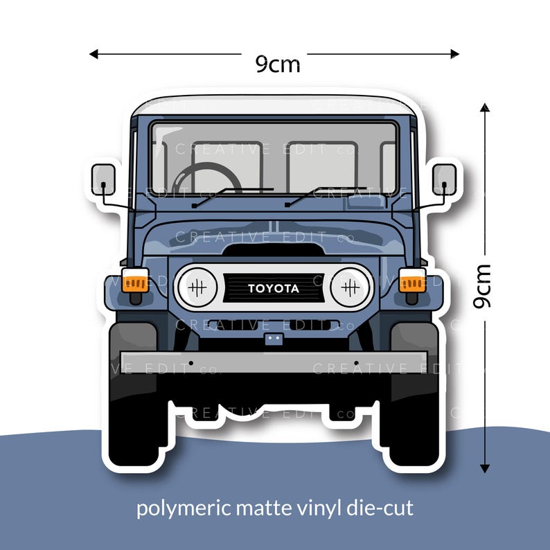 FJ40 Toyota Land Cruiser Vinyl Sticker in Cadet Blue - Etsy