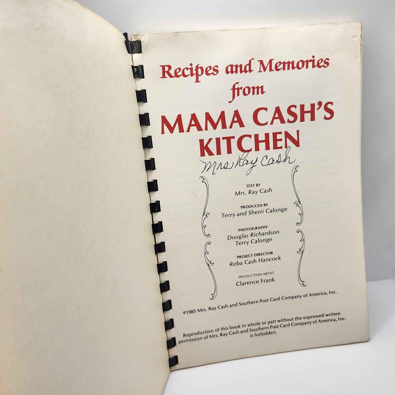 Rare SIGNED Recipes & Memories From Mama Cash's Kitchen Mrs. Ray Cash ...
