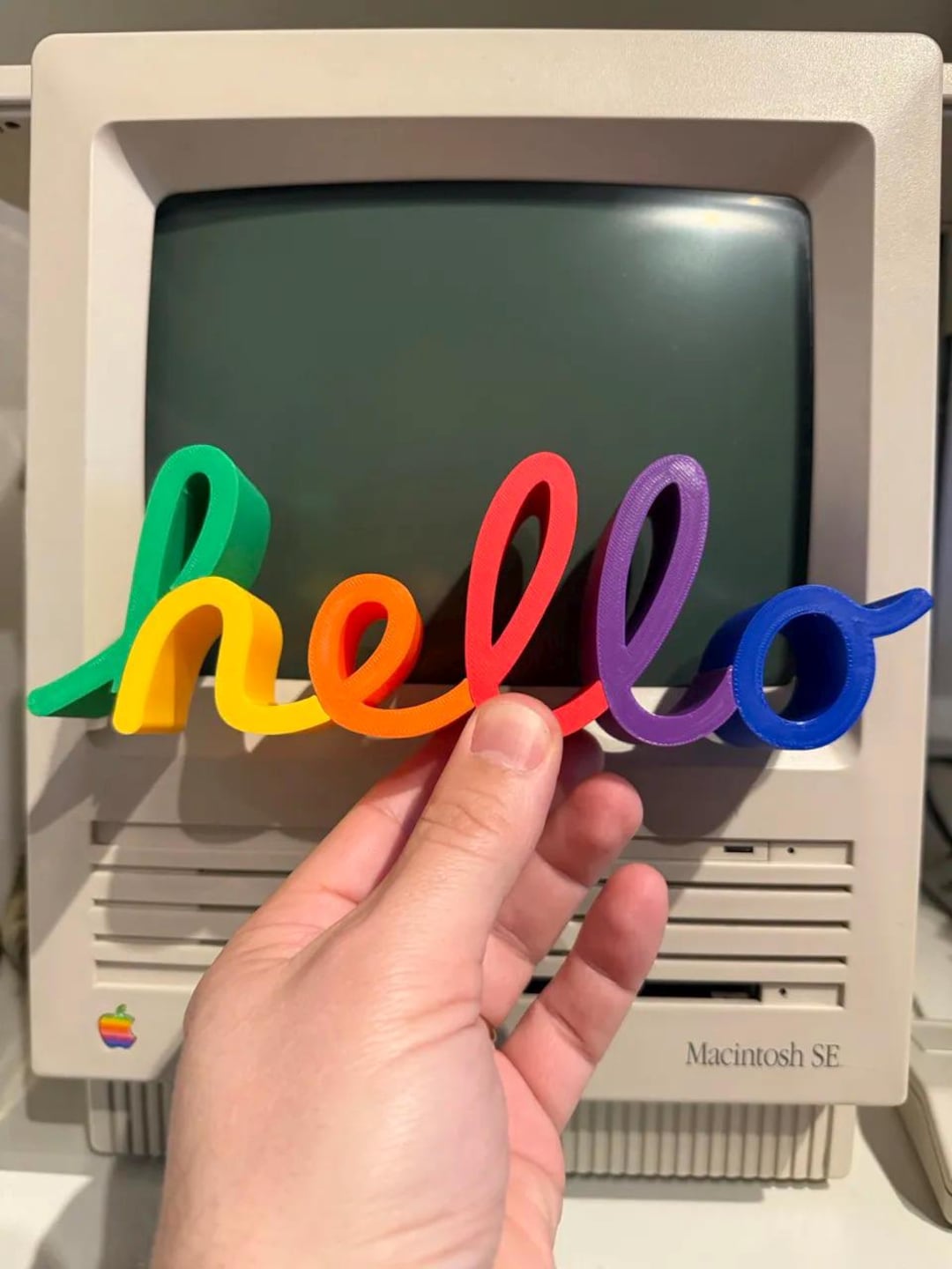 Apple Hello Sign - 3D Printed - Etsy