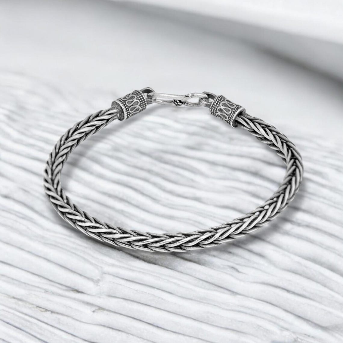 Vintage Knot Thai Silver Bracelet Solid 925 Sterling Silver Mens ...