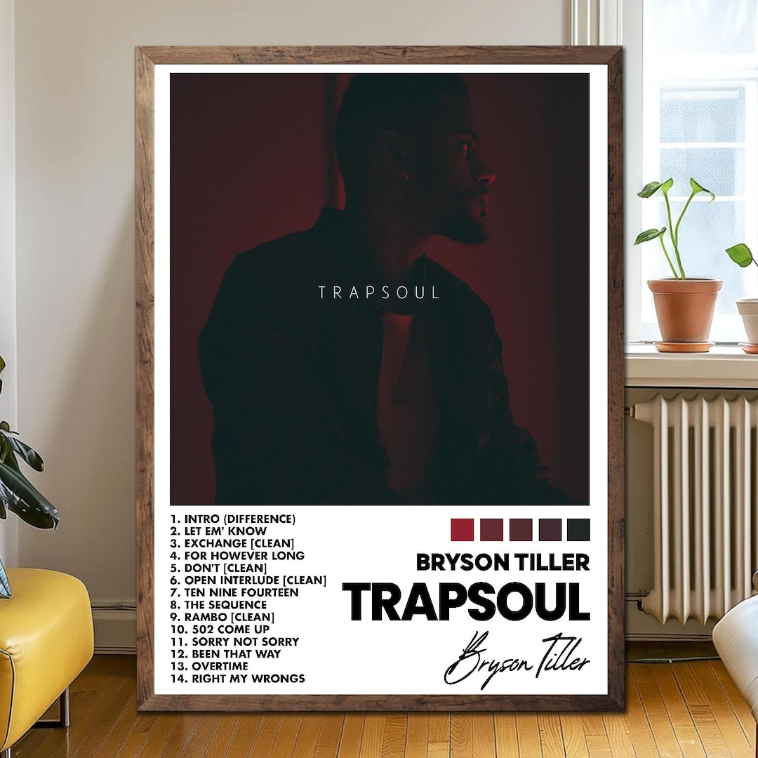 Bryson Tiller Trapsoul Album Poster, Music Wall Art Print, R&B Hip Hop ...