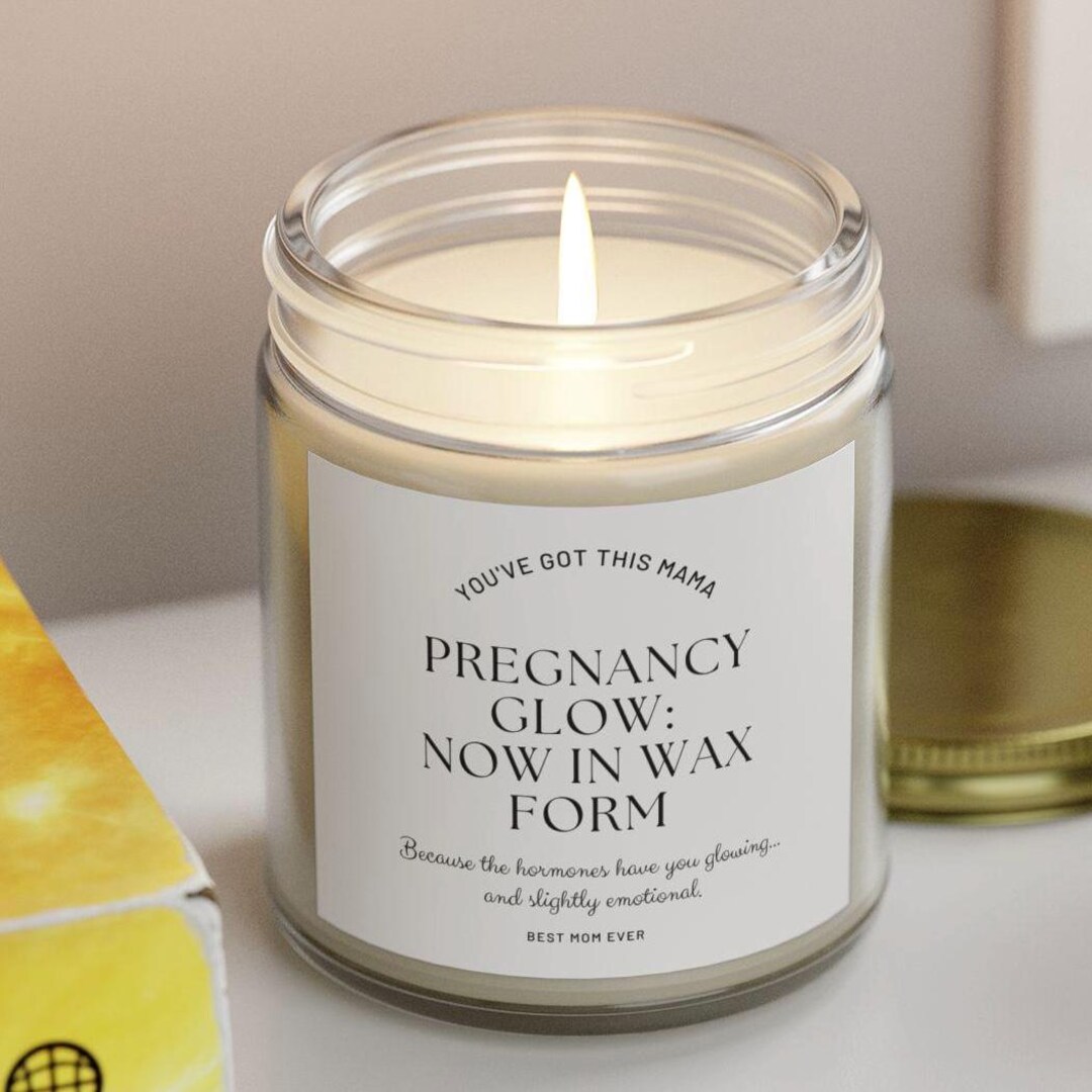 Pregnancy Glow Themed Candle, Mom to Be, Baby Shower Gift, Pregnancy ...