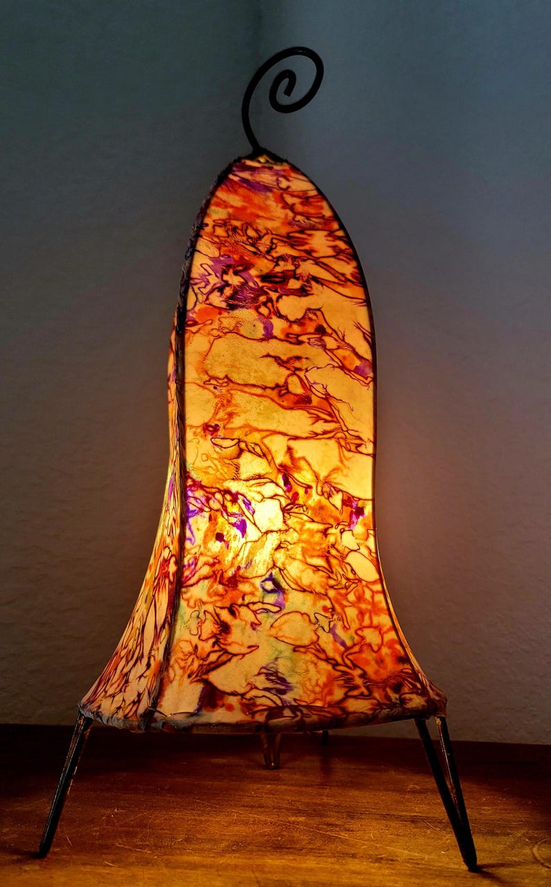 20" Multicolor Marbled Style Goat Skin / Henna Lamp - Etsy