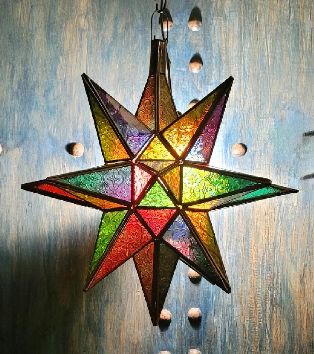 Large Handcrafted Moroccan Star Lantern / Moravian Multicolor Star 2 - Etsy