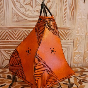 14 Orange Moroccan Goat Skin / Henna Lamp - Etsy