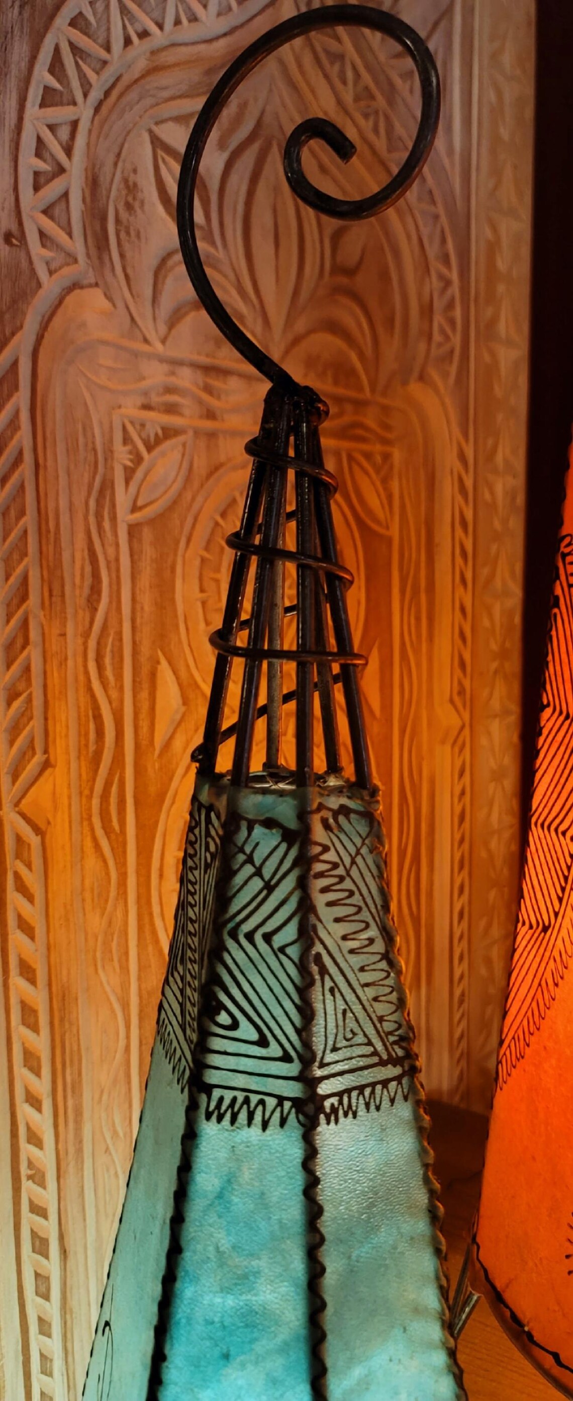 27 Turquoise Moroccan Goat Skin / Henna Lamp - Etsy