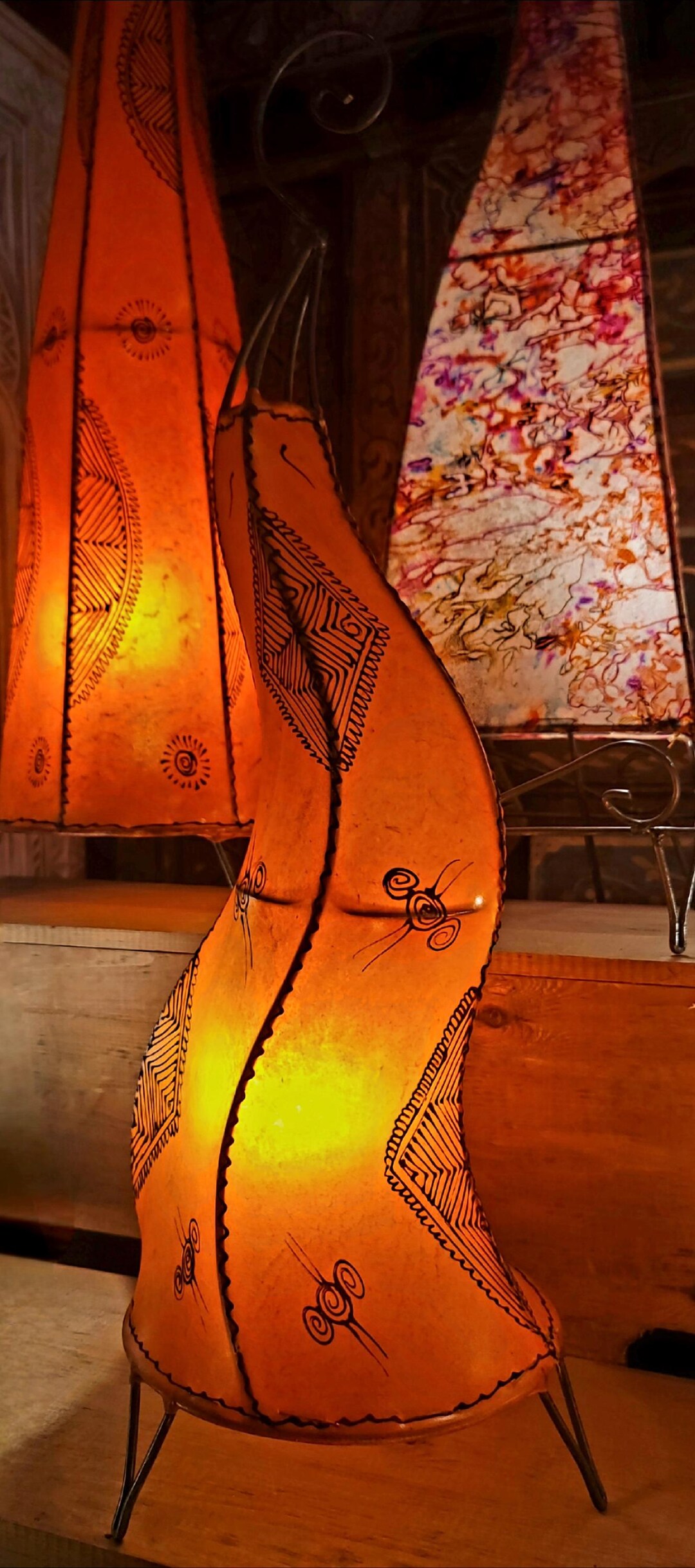 27 All Orange Moroccan Goat Skin / Henna Lamp - Etsy