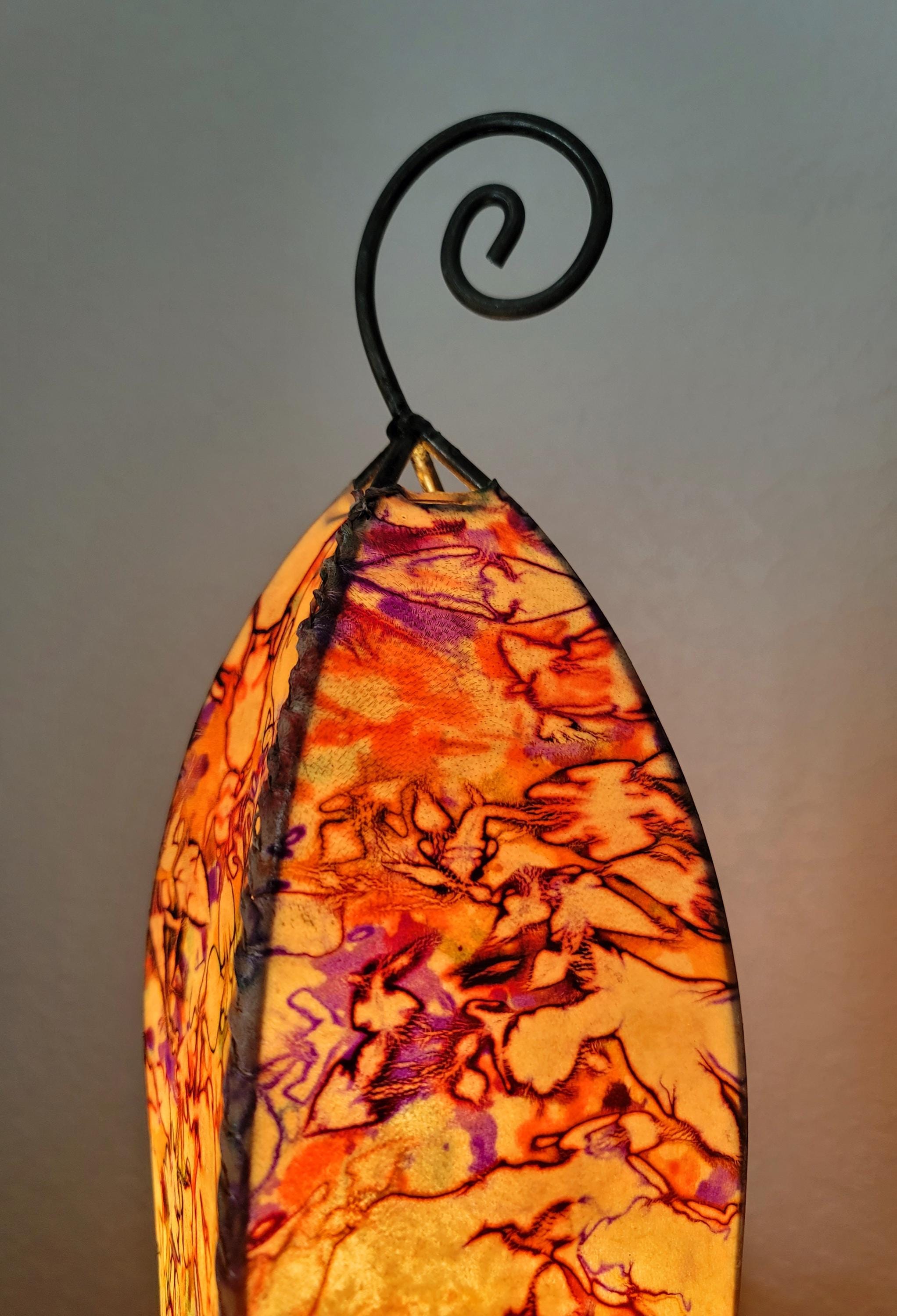 20" Multicolor Marbled Style Goat Skin / Henna Lamp - Etsy