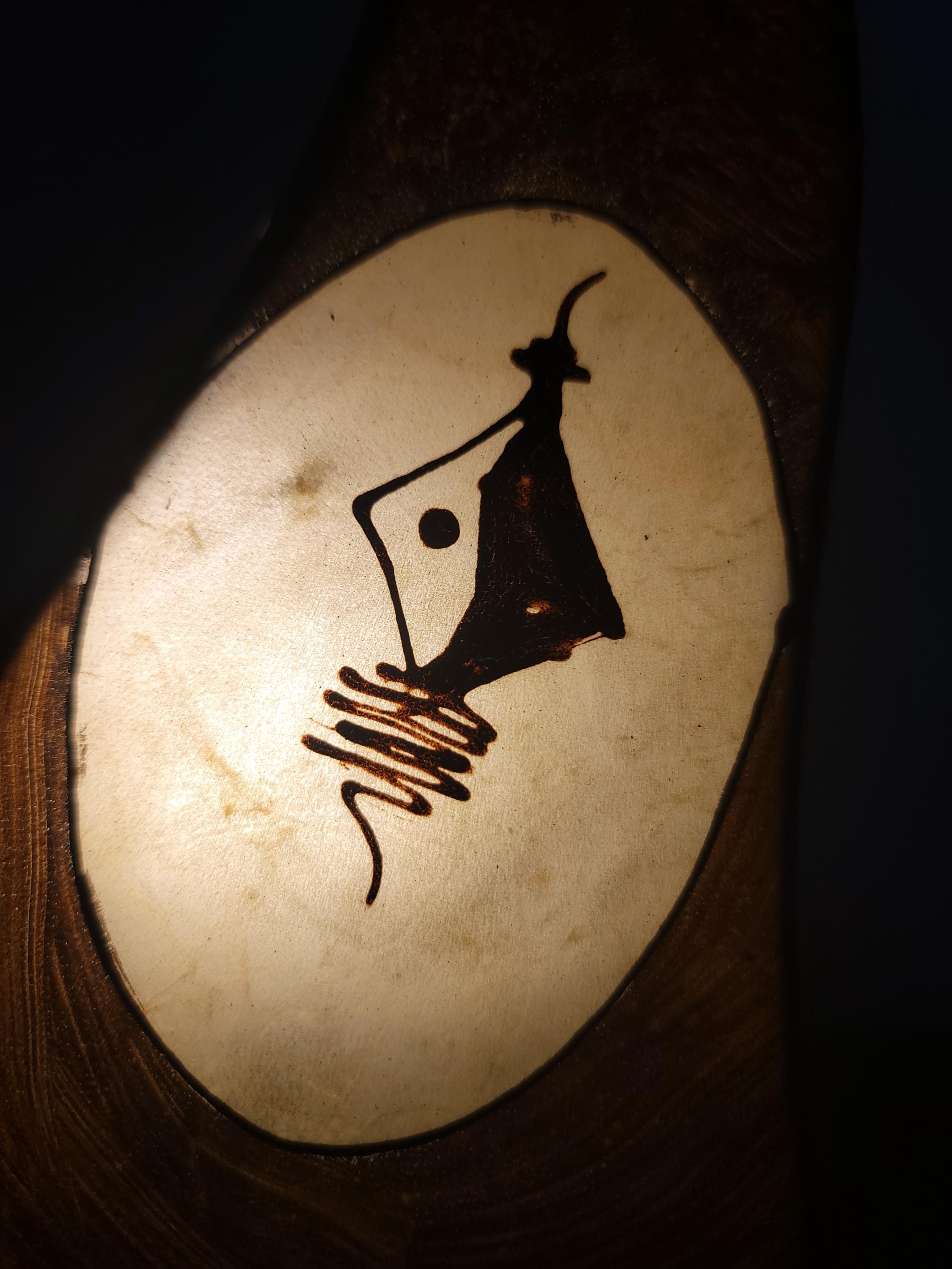 20" Brown and Tan Moroccan Goat Skin / Henna Lamp - Etsy