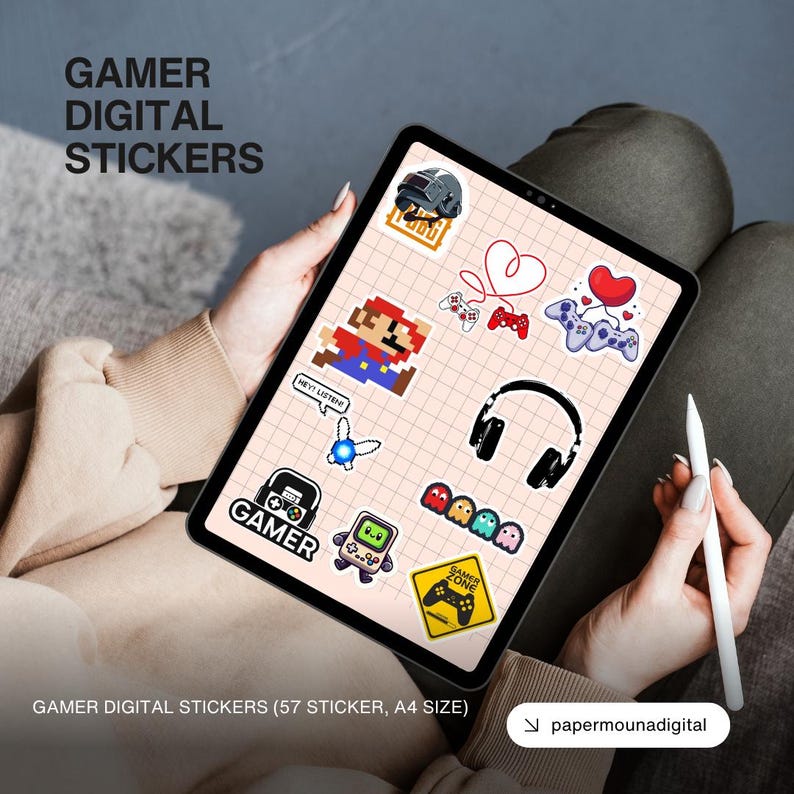 Gamer Digital Stickers – Cute Gaming Pngs for Goodnotes & Digital ...