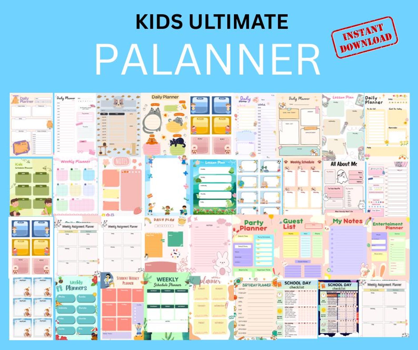 Kids Printable Planner – Fun Daily & Weekly Planner for Children | PDF ...