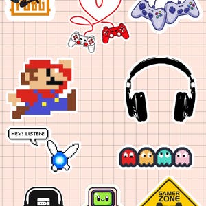 Gamer Digital Stickers – Cute Gaming Pngs for Goodnotes & Digital ...