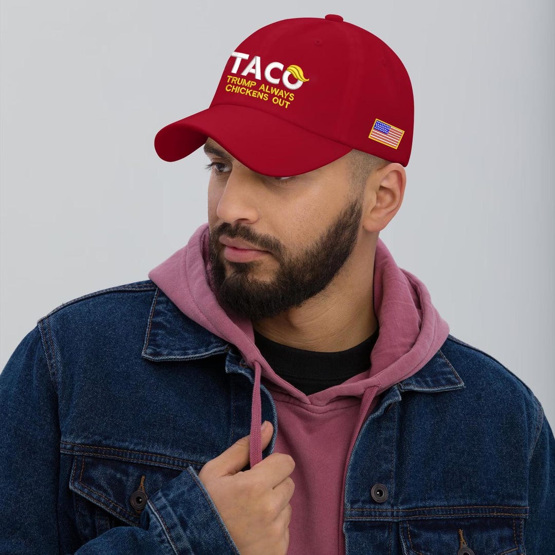 TACO Always Chickens Out Hat, Embroidered Humor Cap, Protest-inspired ...