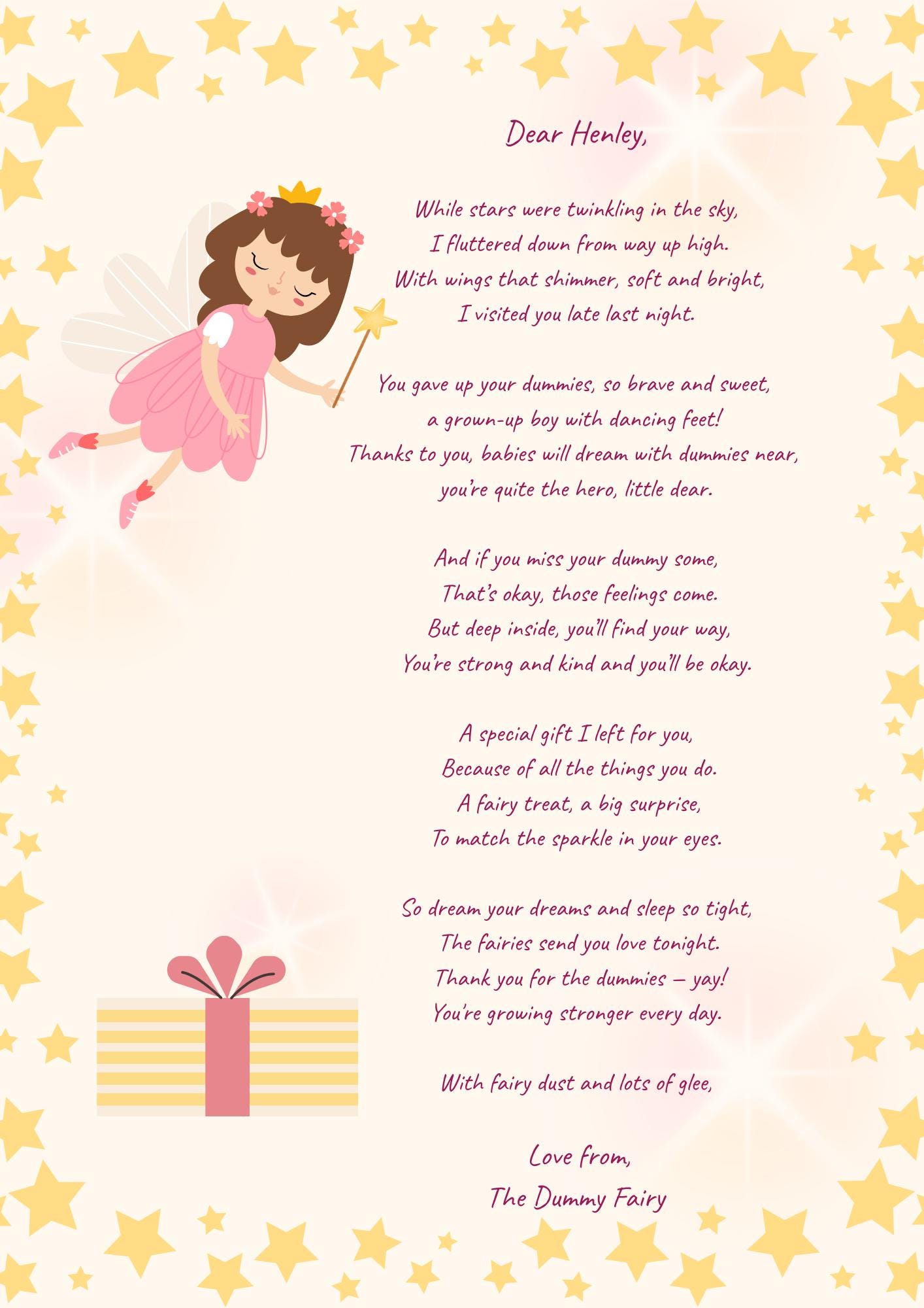 Editable Dummy Fairy Letter Template | Canva | Fairy Garden Design ...