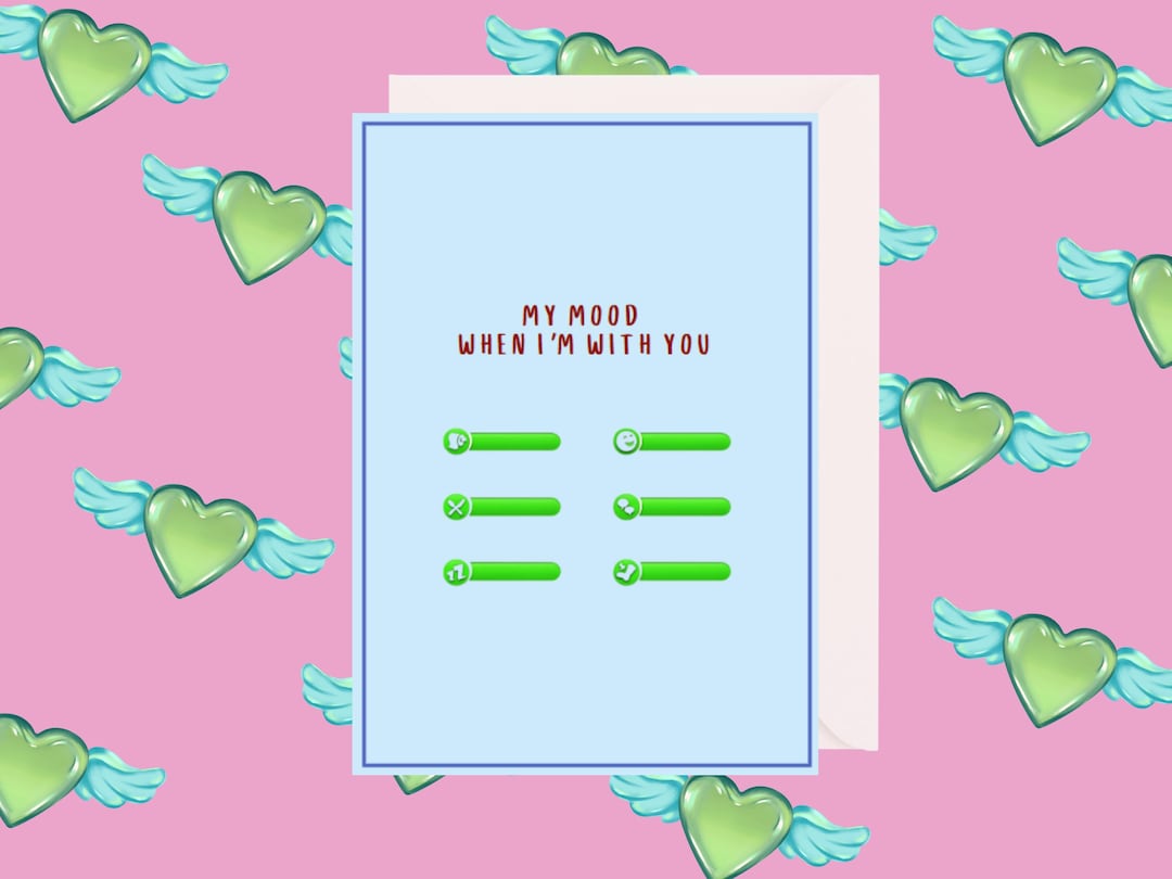 Set of 3 Cute Sims-inspired Love Cards | Gamer Love Notes | Simlish ...