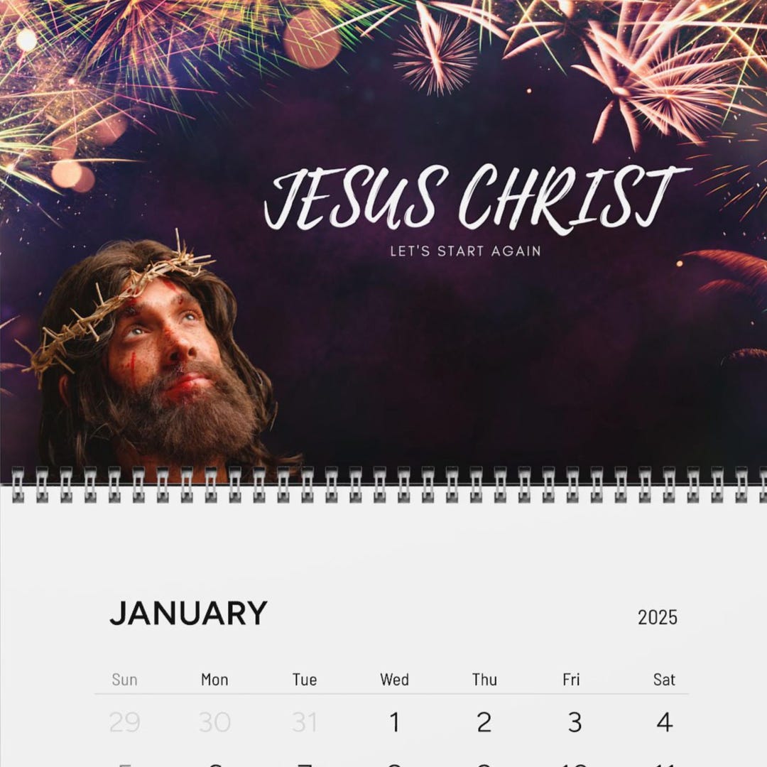 Jesus Christ Calendar 2025, Wall Calendar, Adult Christmas Idea, Funny ...