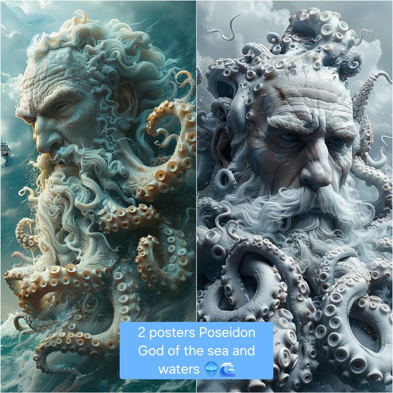 Poseidon Posters, God of the Sea and Water - Etsy
