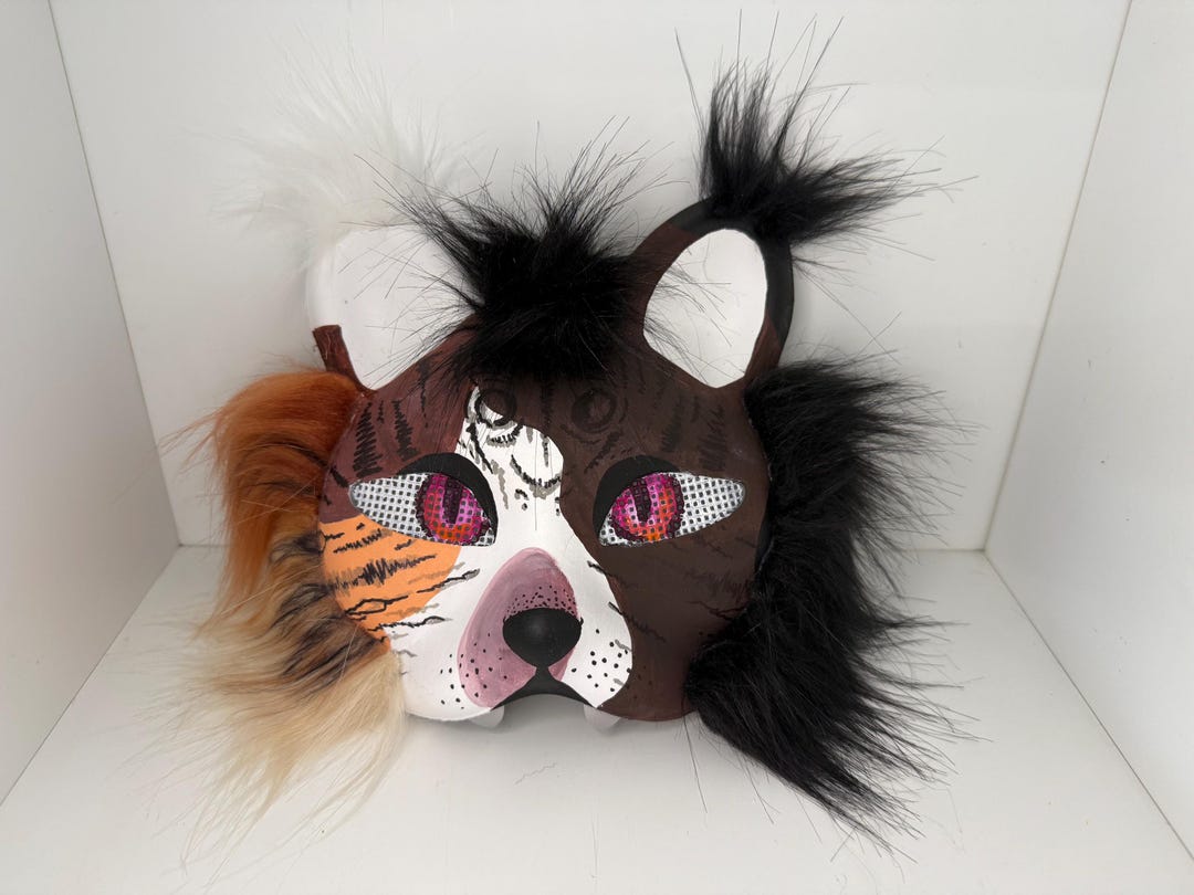 Premade Therian Striped Calico Feline Mask - Etsy