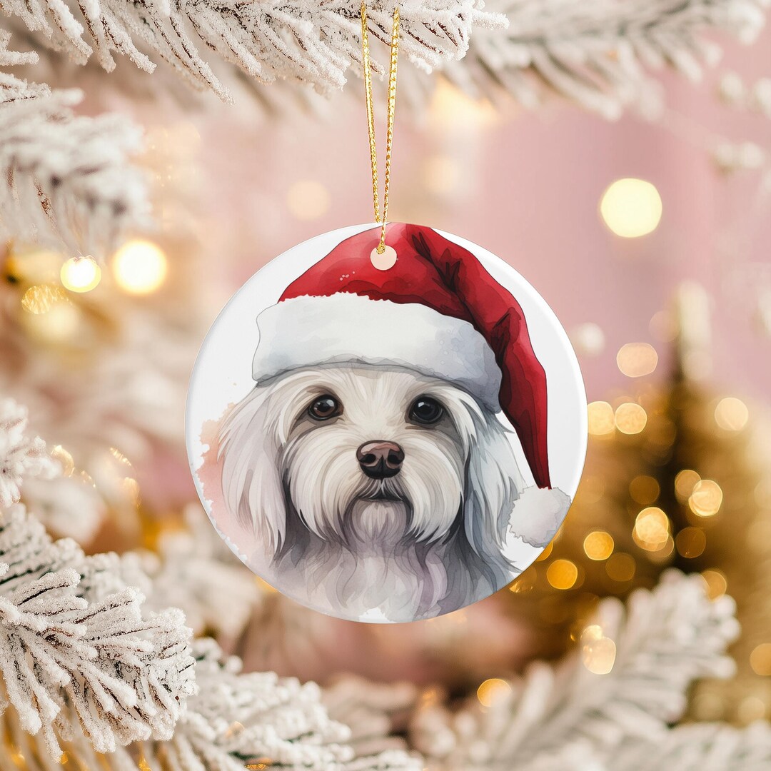 Ceramic Ornaments, Maltese Dog Design, Christmas Ornaments, 2-sided ...