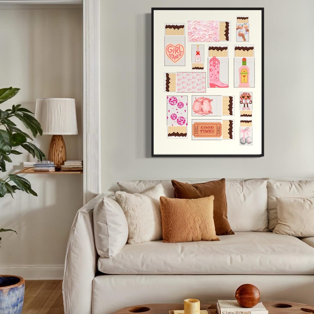 Matchbox Pink Wall Poster, Physical Poster, Girly Poster, Matchbox ...