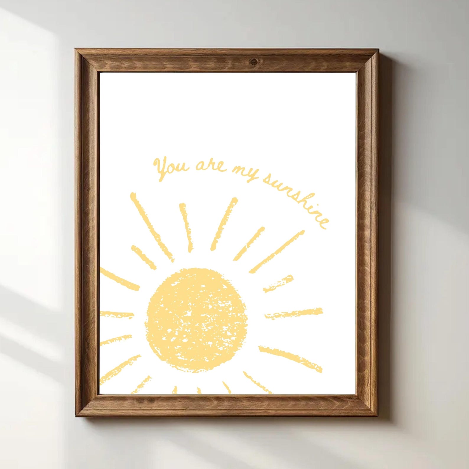 Printable Sunshine Wall Art, Pale Yellow Print, Kid Room Poster, Gender ...