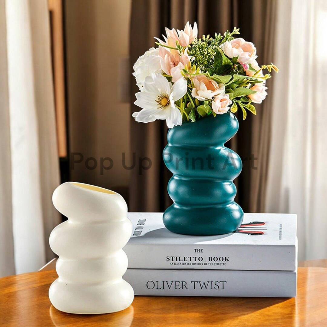 Plastic Spiral Vase Kitchen Vase Decor Living Room Vase Bedroom Flower ...