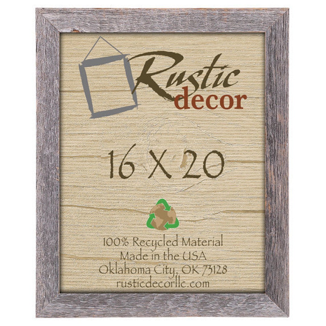 16x20 - 1.5" Standard Reclaimed Rustic Barn Wood Wall Picture Frame - Etsy