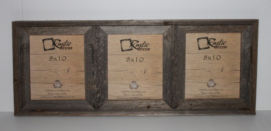 8x10 Rustic Reclaimed Barn Wood Triple Opening Frame - Etsy