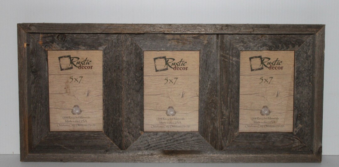 5x7 Rustic Reclaimed Barn Wood Triple Opening Frame - Etsy