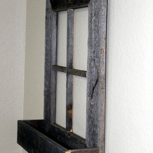 Rustic Reclaimed Barn Wood Window Frame With Flower Box - Etsy