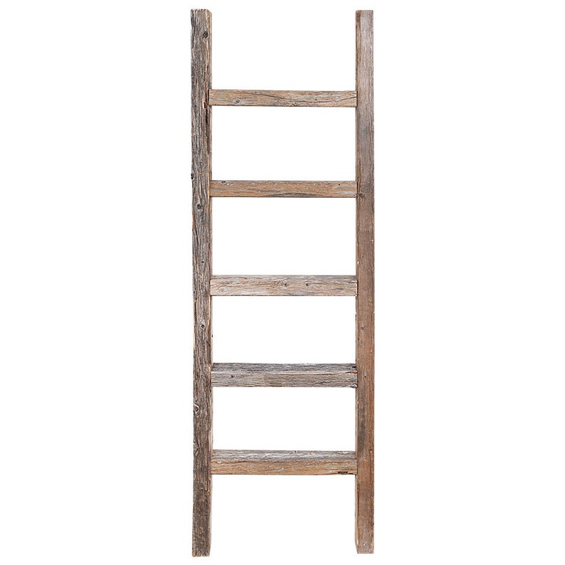 Decorative Ladder – Reclaimed Old Wooden Ladder 4 Foot Rustic Barn Wood ...