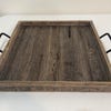 Rustic Distressed Wood Serving Tray: Light Gray Ottoman Tray With ...