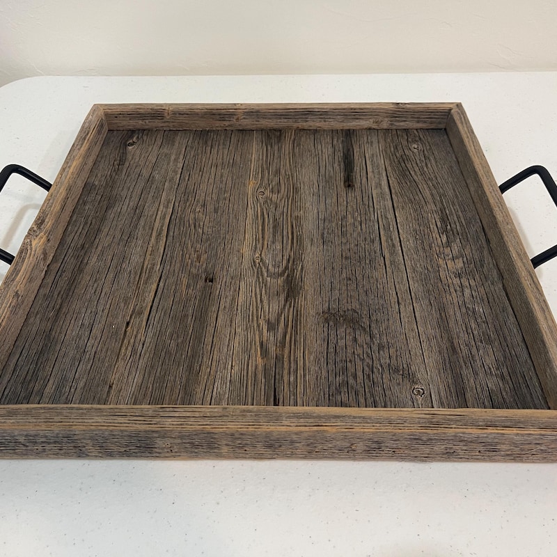 Rustic Wood Square Tray - Etsy