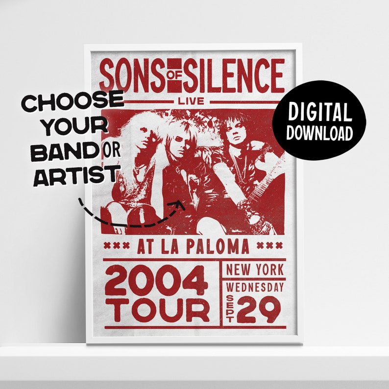 Personalized Concert Poster Wall Art - Custom Band & Tour Print - Music ...
