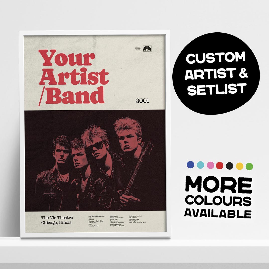 Personalized Concert Poster - Custom Band Setlist Print - Music Fan ...